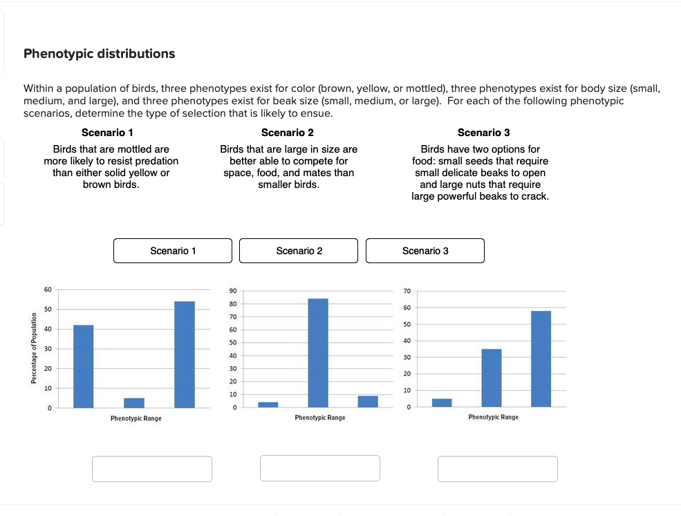 Solved Phenotypic distributions Within a population of | Chegg.com