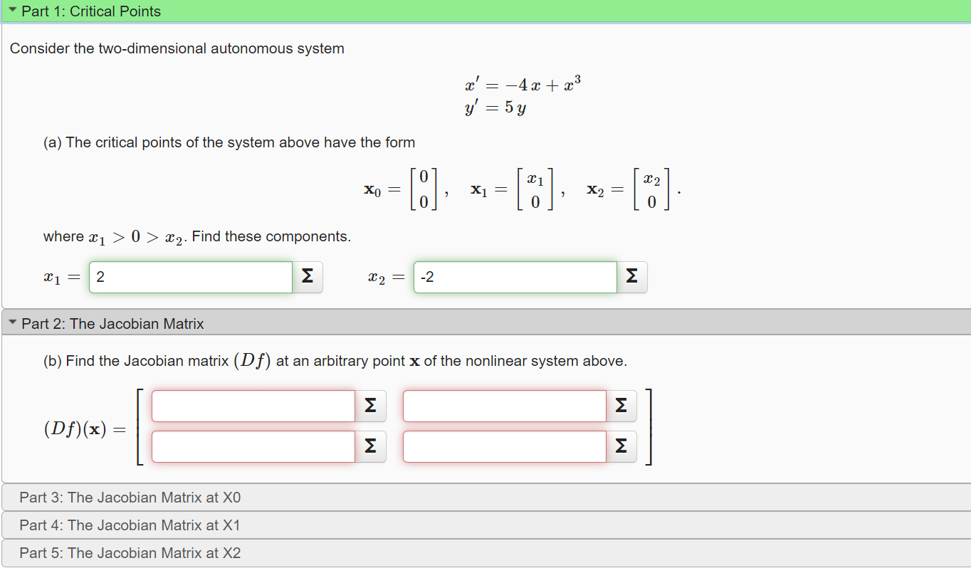 Solved Part 1: Critical Points Consider the two-dimensional | Chegg.com