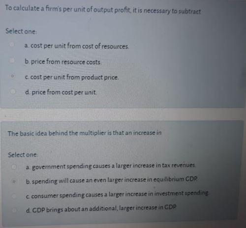 Solved To calculate a firm's per unit of output profit, it | Chegg.com