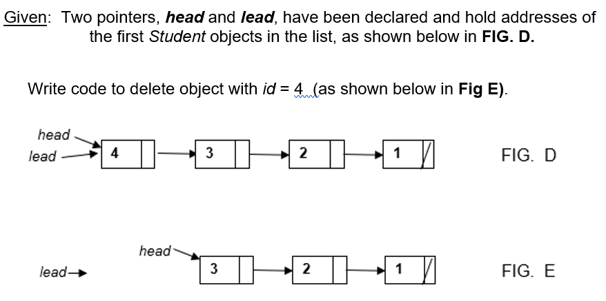 Solved Deleting a node in a linked list. Given: A struct | Chegg.com