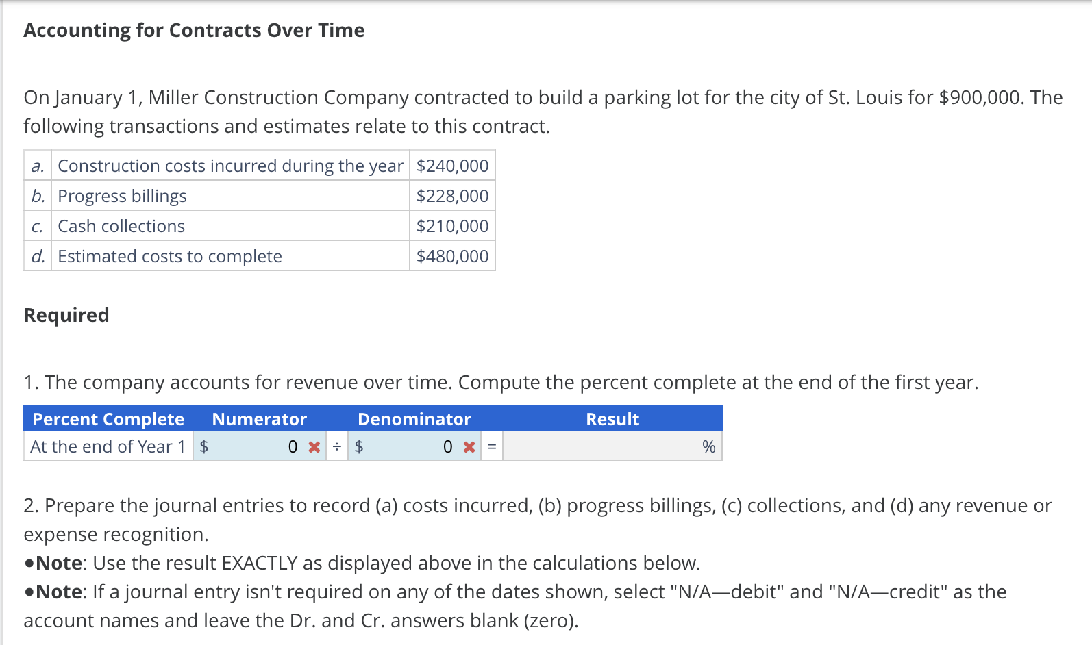 Solved Accounting for Contracts Over Time On January 1, | Chegg.com