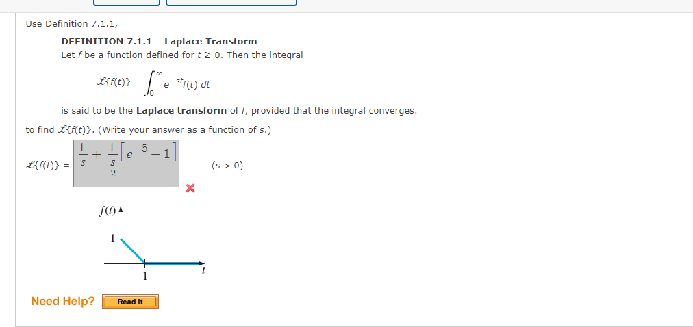 Solved Use Definition 7 1 1 Definition 7 1 1 Laplace
