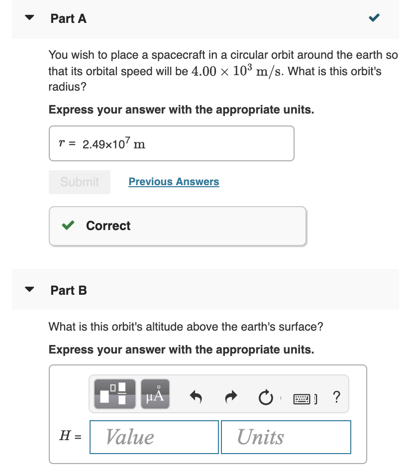 Solved Part A You wish to place a spacecraft in a circular | Chegg.com