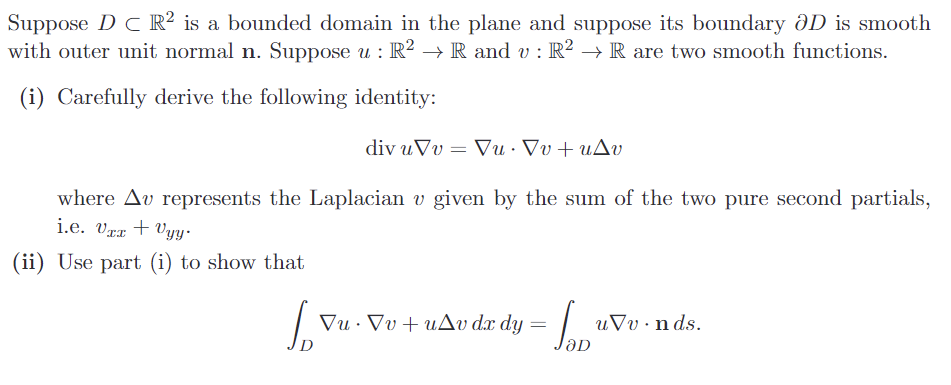 Solved Suppose D⊂R2 is a bounded domain in the plane and | Chegg.com