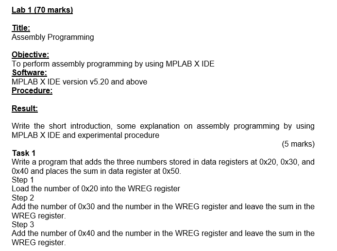 Solved Lab 1 70 Marks Title Assembly Programming 