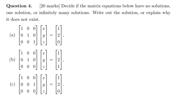 Solved Matrix equation problem. Matrix equation problem. | Chegg.com