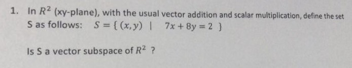 Solved In R2 (xy-plane), with the usual vector addition and | Chegg.com