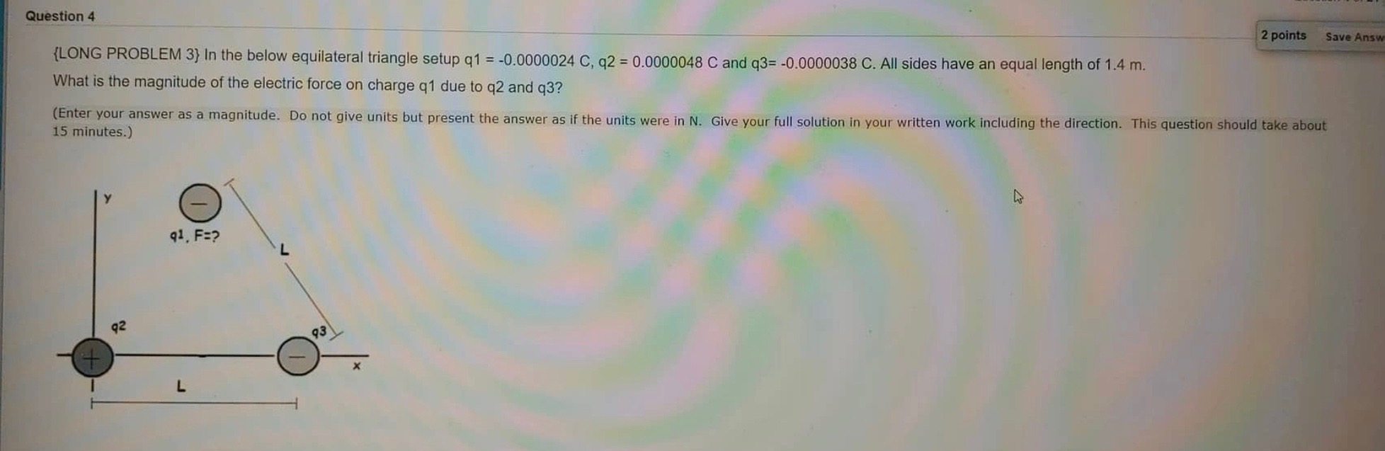 Solved Question 4 2 points Save Answ {LONG PROBLEM 3} In the | Chegg.com