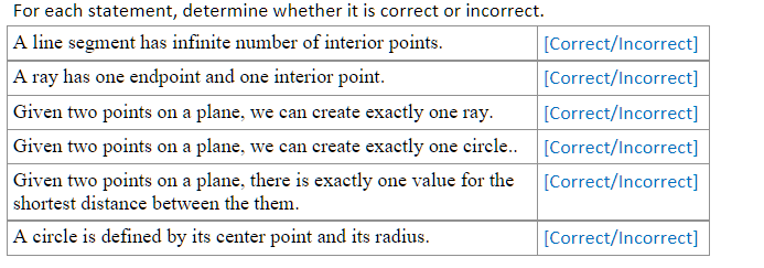 Solved For each statement, determine whether it is correct | Chegg.com