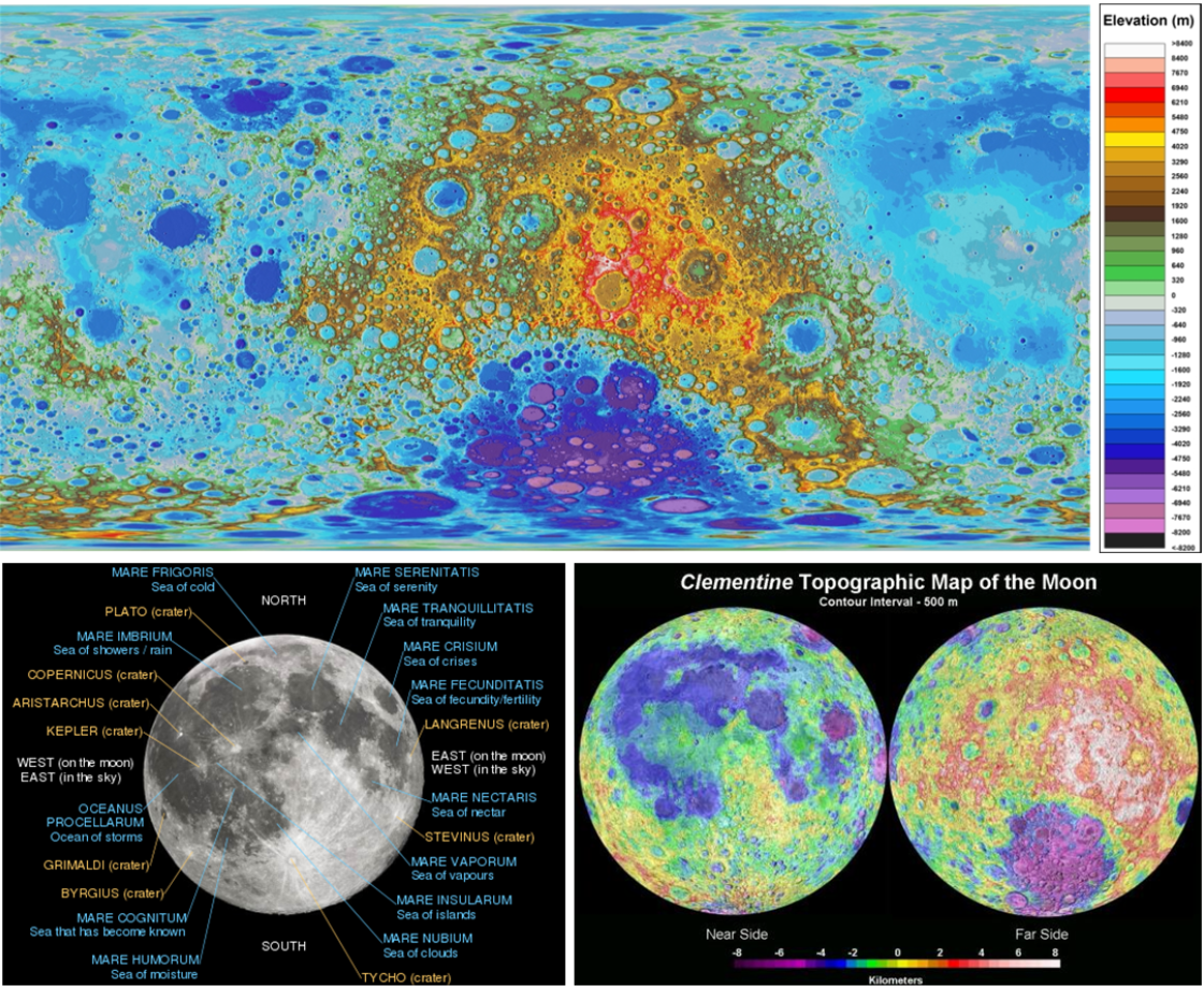 Solved Look at the topographic map of the Moon (Figure 3), | Chegg.com