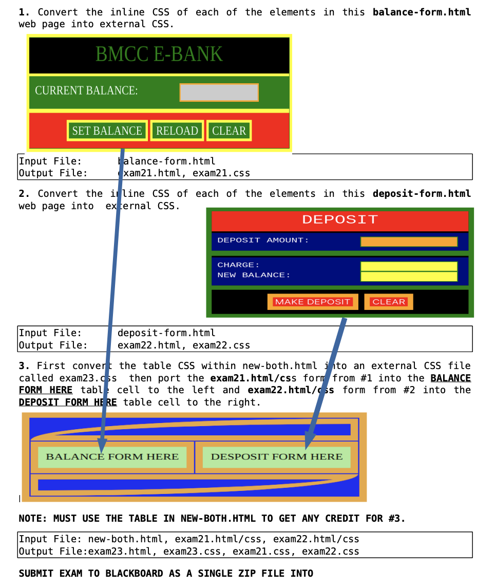 1. Convert the inline CSS of each of the elements in | Chegg.com 1. Convert the inline CSS of each of the elements in | Chegg.com