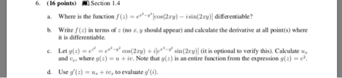 Solved 6, (16 points) a. Where is the function f()cs(2ry) | Chegg.com