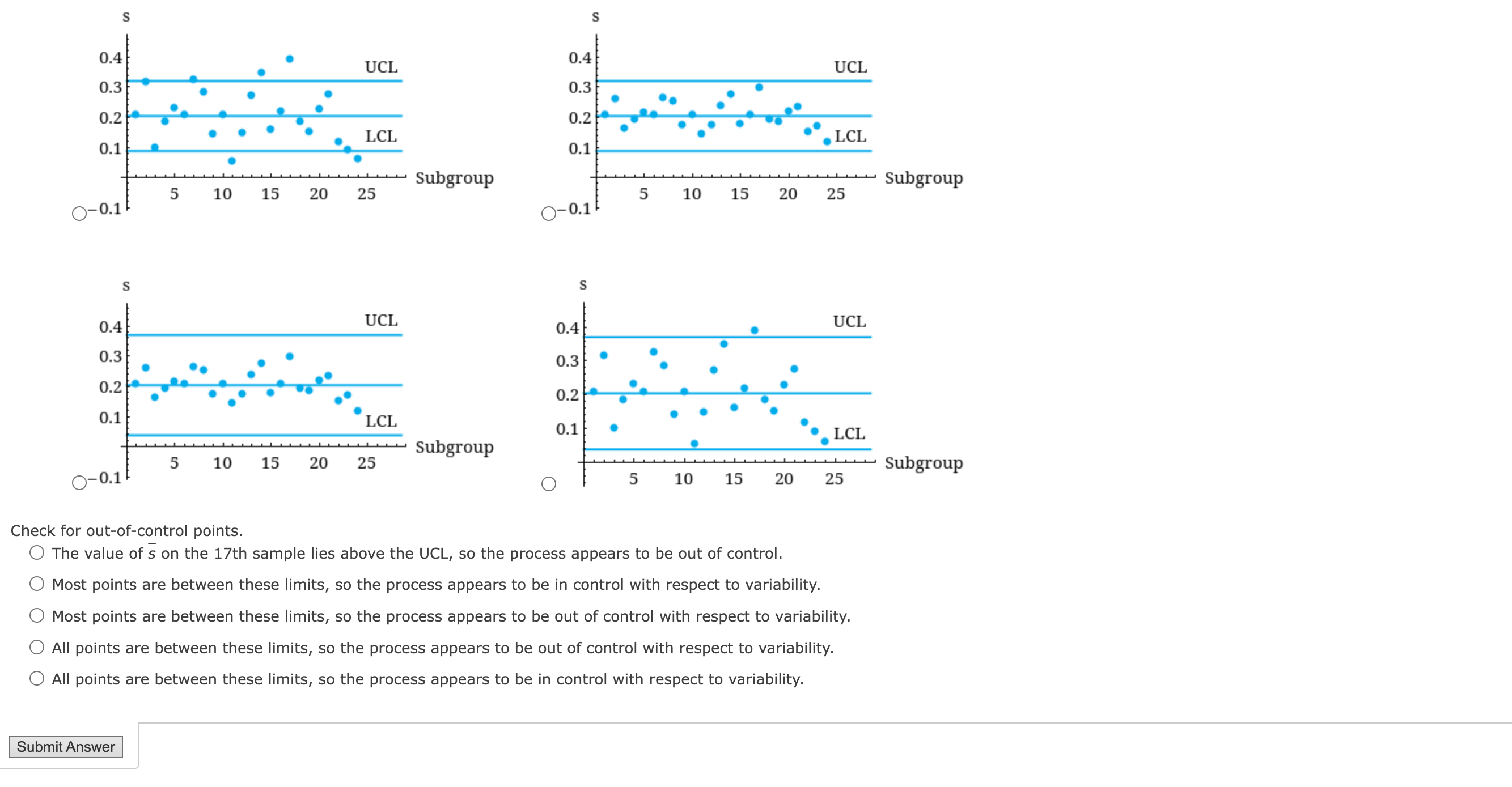 Solved specimens, were as follows: Calculate limits for an S | Chegg.com