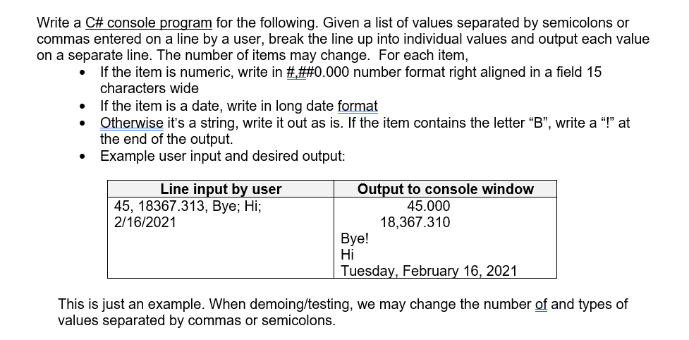 Solved Write A C Console Program For The Following Given A