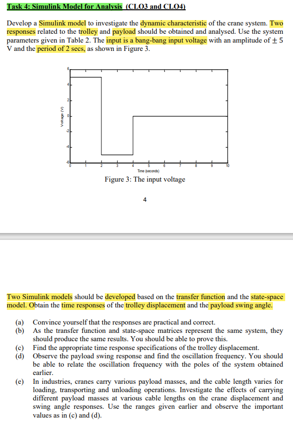 Task 4: Simulink Model for Analysis (CLO3 and CLO4) | Chegg.com
