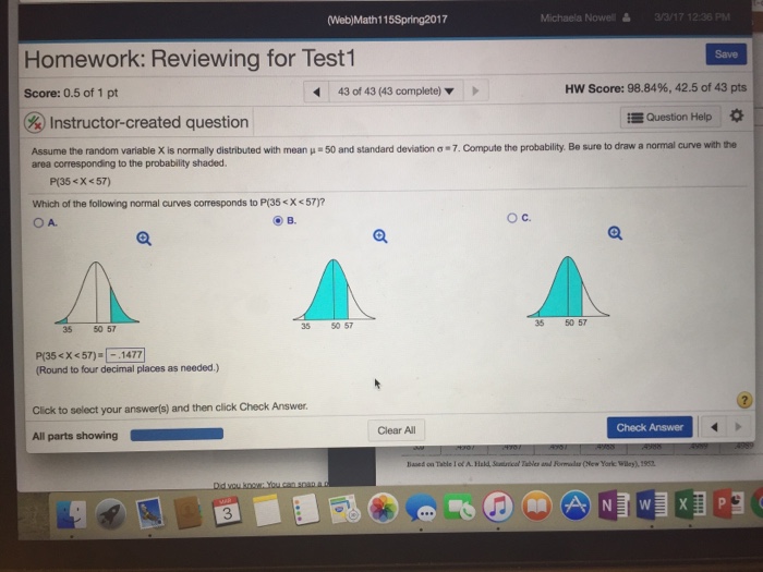 Solved Assum The Random Variable X Is Normally Distributed