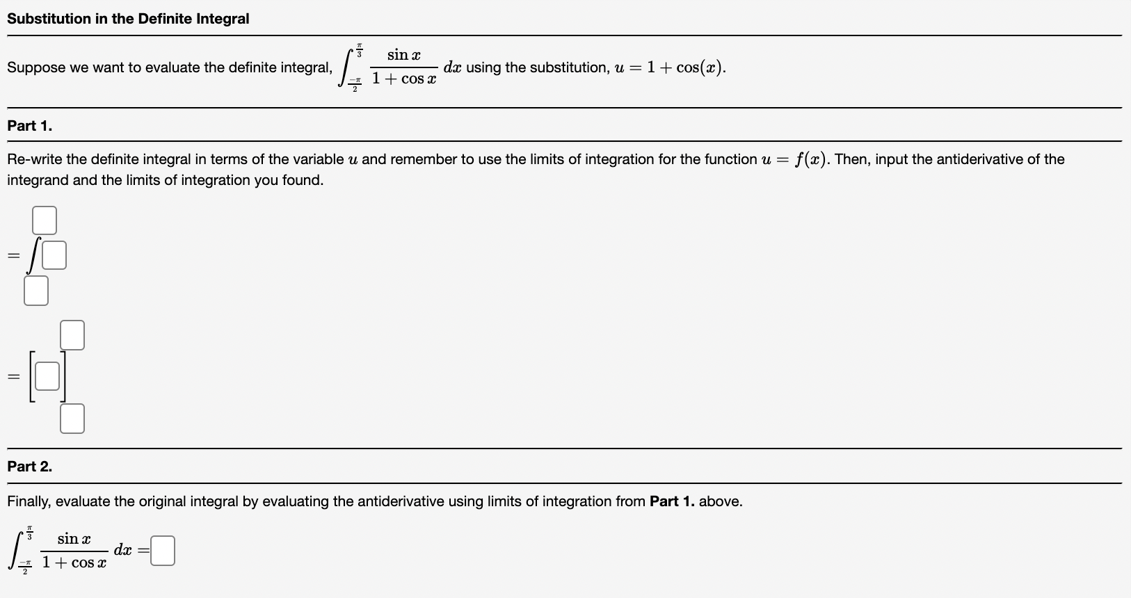 Solved Substitution in the Definite Integral Suppose we want | Chegg.com