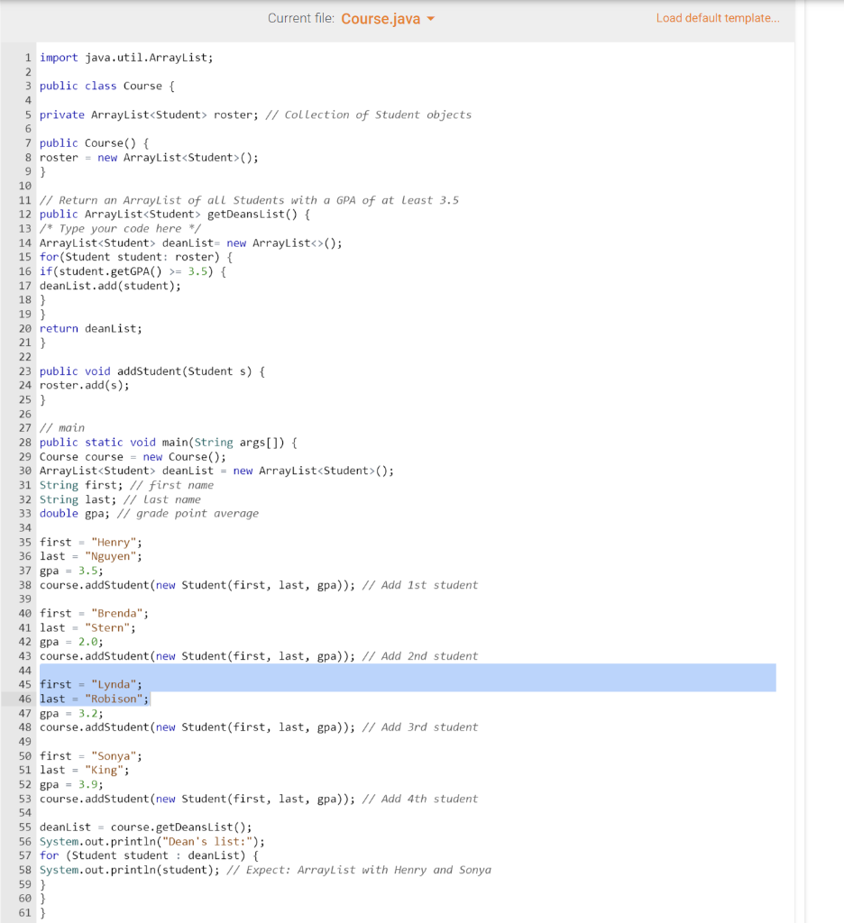 Solved 10.39 Dean's list (Aggregation) Students make the | Chegg.com