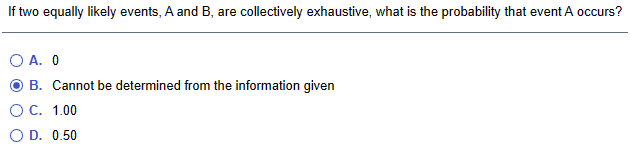 Solved If two equally likely events, A and B, are | Chegg.com