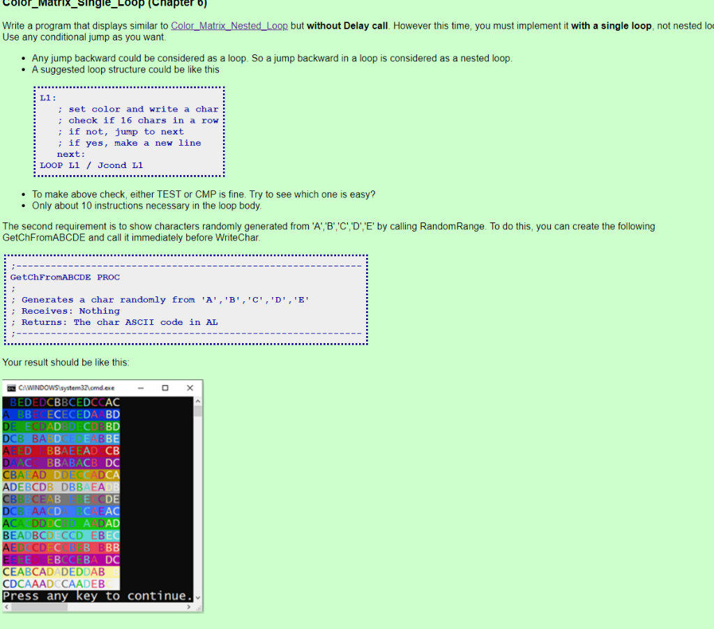 ASSEMBLY Write a program that displays a single | Chegg.com