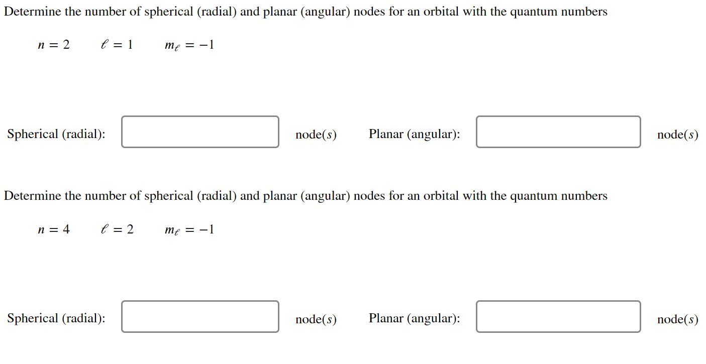 Solved Determine the number of spherical (radial) and planar | Chegg.com