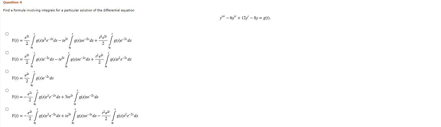 Solved Question 4 Find a formula involving integrals for a | Chegg.com