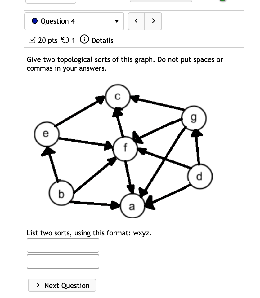 Solved Question 4 © 20 pts 5 1 0 Details Give two | Chegg.com Solved Question 4 © 20 pts 5 1 0 Details Give two | Chegg.com