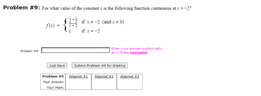Solved Problem \# 9: For what value of the constant c is the | Chegg.com