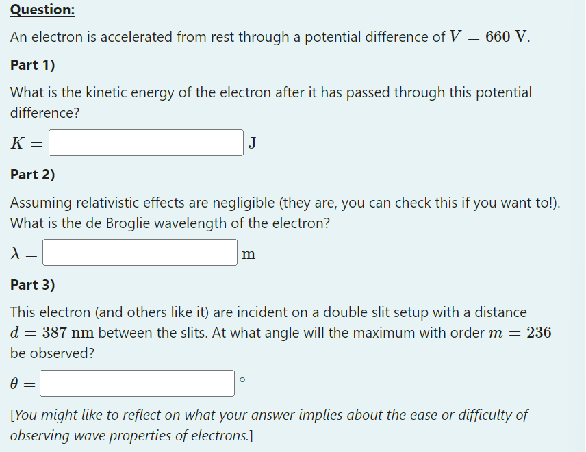 Solved An electron is accelerated from rest through a | Chegg.com