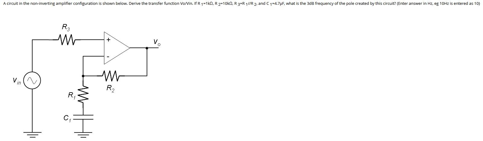 Solved A circuit in the non-inverting amplifier | Chegg.com