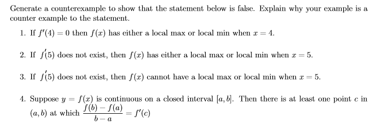 Solved Generate a counterexample to show that the statement | Chegg.com