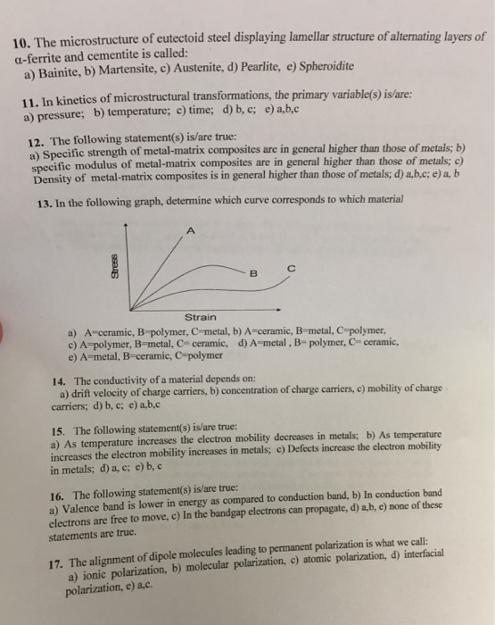 Solved 10 The Microstructure Of Eutectoid Steel Displaying
