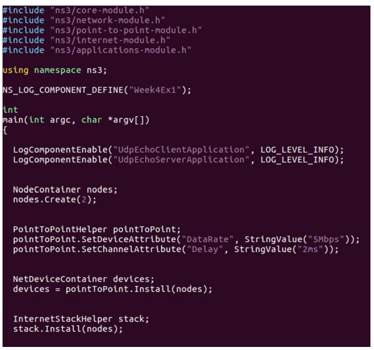 I am writing a sample network simulation script using | Chegg.com