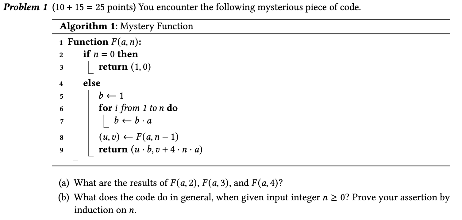 Solved 1 (10 +15=25 points) You encounter the following | Chegg.com