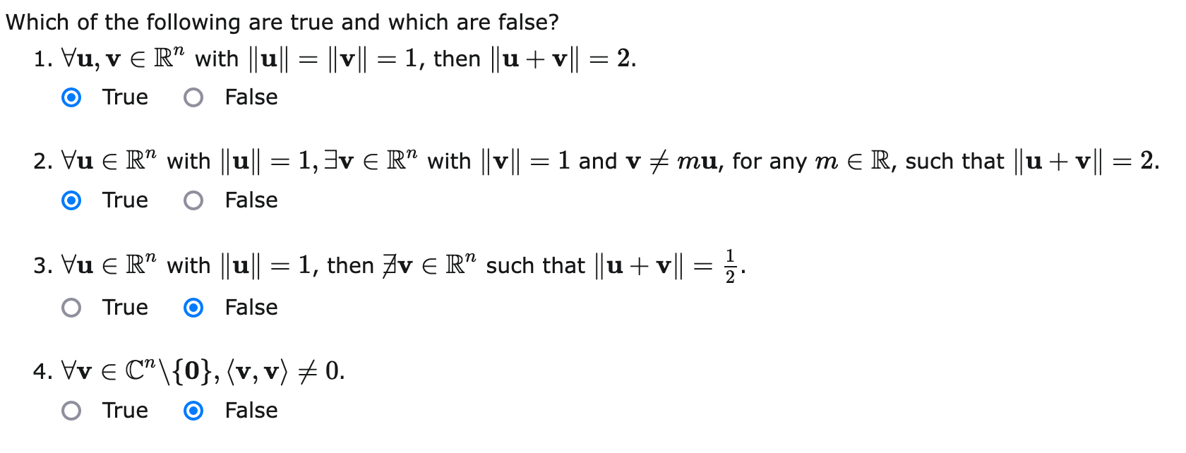 Solved Which of the following are true and which are false? | Chegg.com
