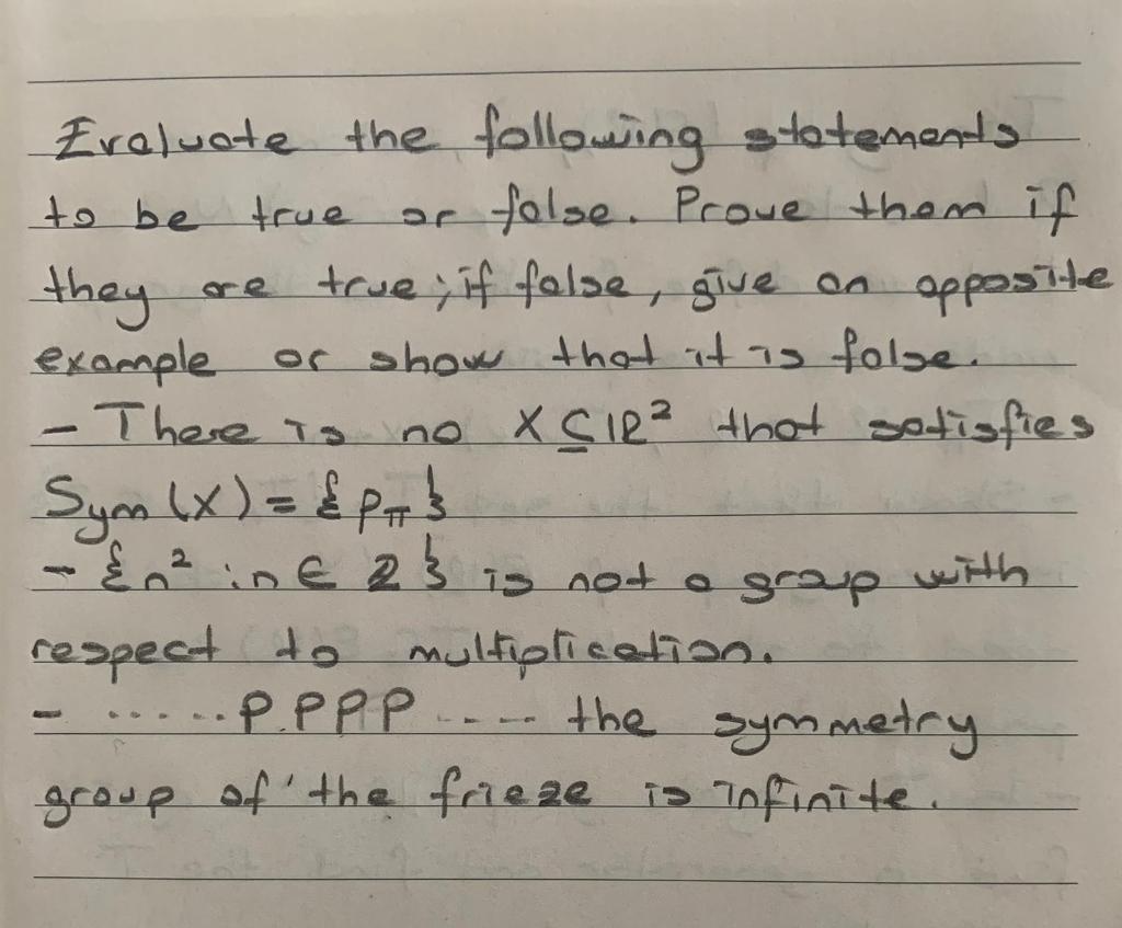 Solved Ereluate the following statements to be true folse. | Chegg.com