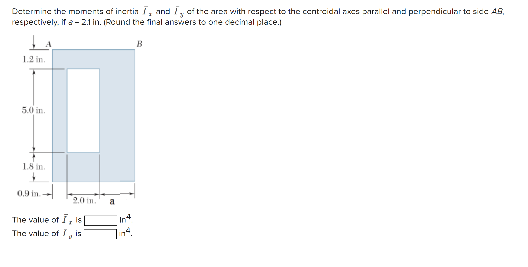 Solved Determine the moments of inertia ?bar (I)x ﻿and | Chegg.com