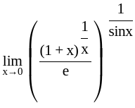 Solved limx→0(e(1+x)x1)sinx1 | Chegg.com