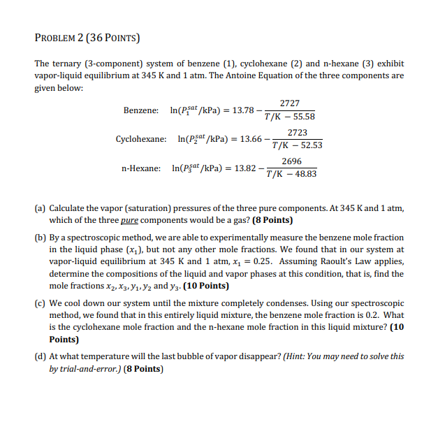 Problem 2 (36 ﻿Points) ﻿The ternary (3-component) | Chegg.com