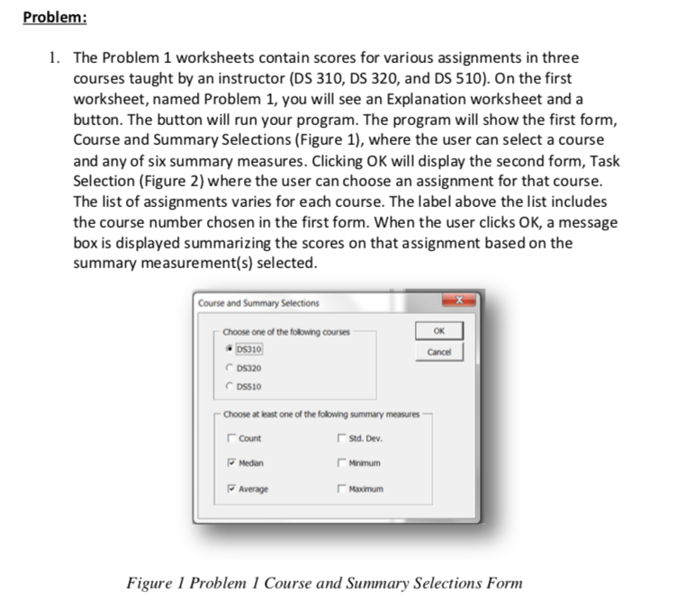 Problem: 1. The Problem 1 worksheets contain scores | Chegg.com