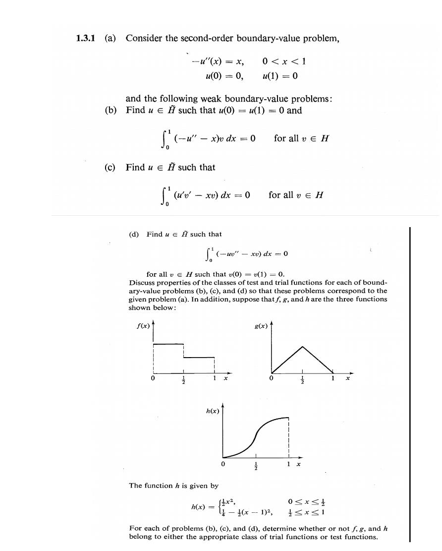 Solved 1 3 1 A Consider The Second Order Boundary Value