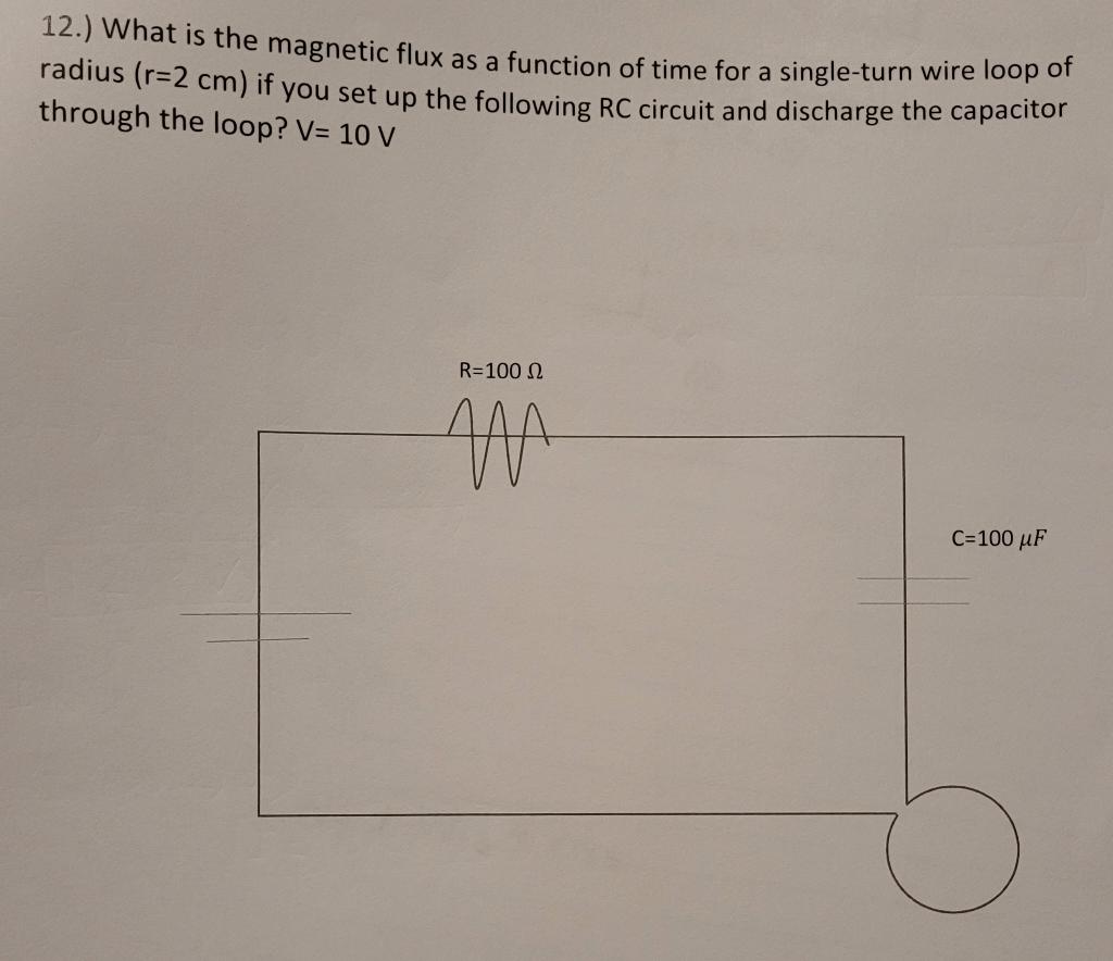Solved 12.) What is the magnetic flux as a function of time | Chegg.com