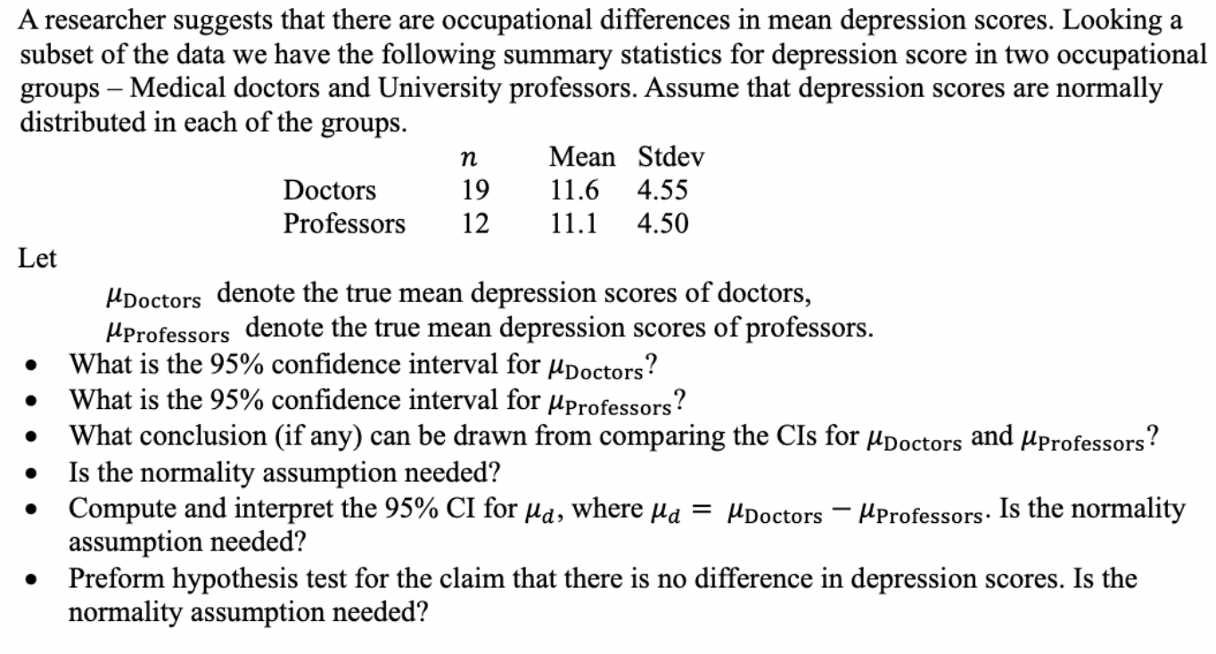 Solved A researcher suggests that there are occupational | Chegg.com