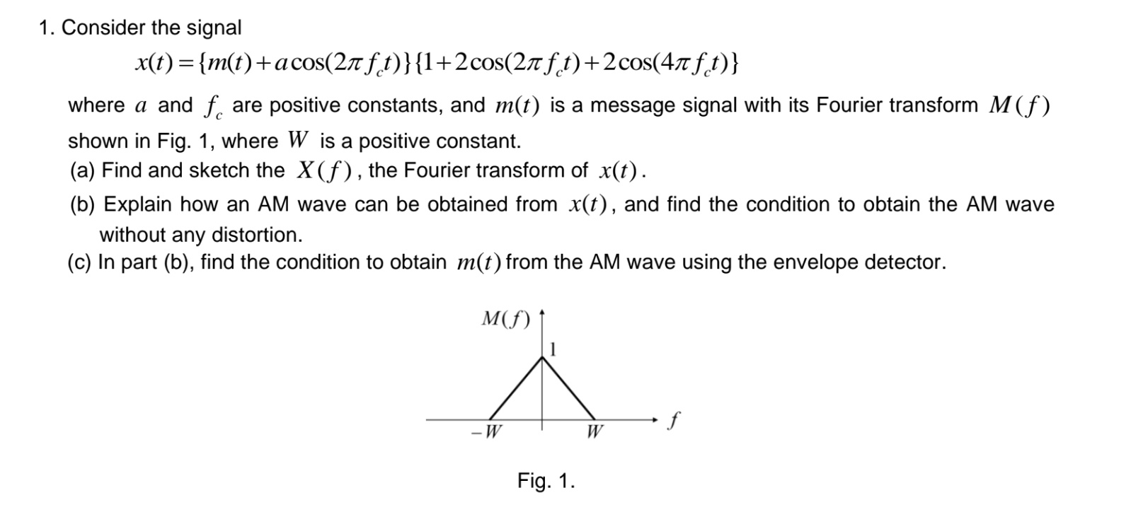 Solved 1. Consider the signal | Chegg.com