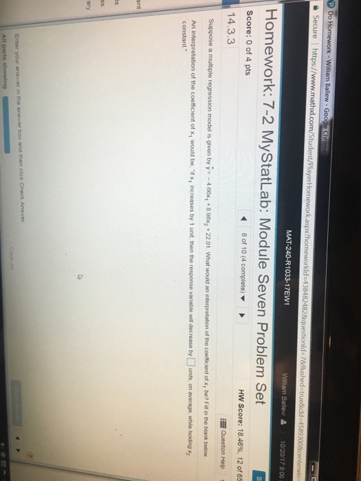 Solved Do lushed t Homework: 7-2 MyStatLab: Module Seven | Chegg.com