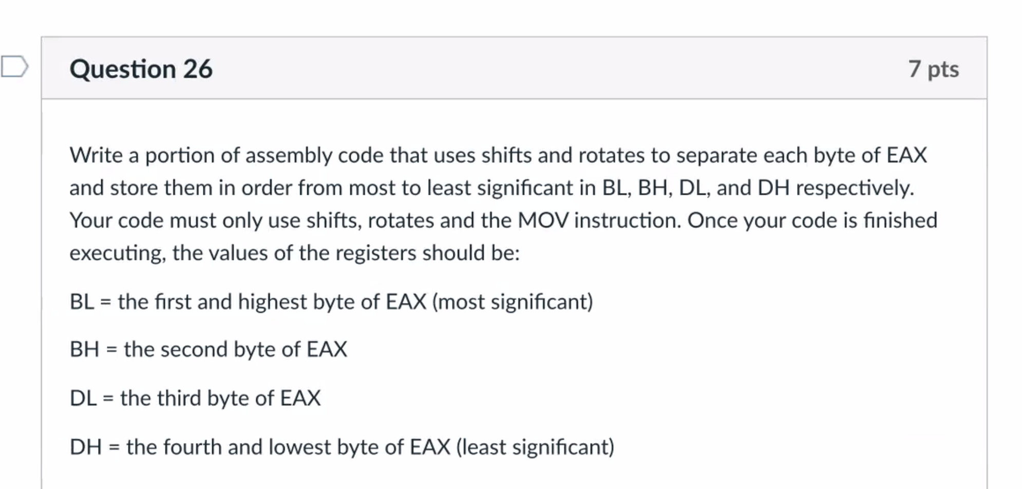 Solved Please answer this question in MASM Assembly | Chegg.com Solved Please answer this question in MASM Assembly | Chegg.com