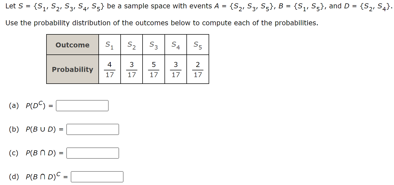 Solved Let S={S1′,S2′S3′S4′S5} be a sample space with events | Chegg.com
