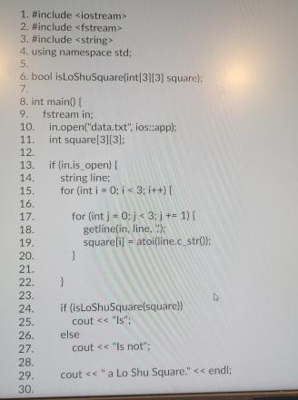 Solved A LO Shu Magic Square is a grid with 3 rows and 3 | Chegg.com
