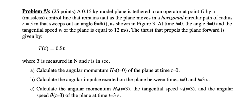 Solved Problem #3: ( 25 points) A 0.15 kg model plane is | Chegg.com