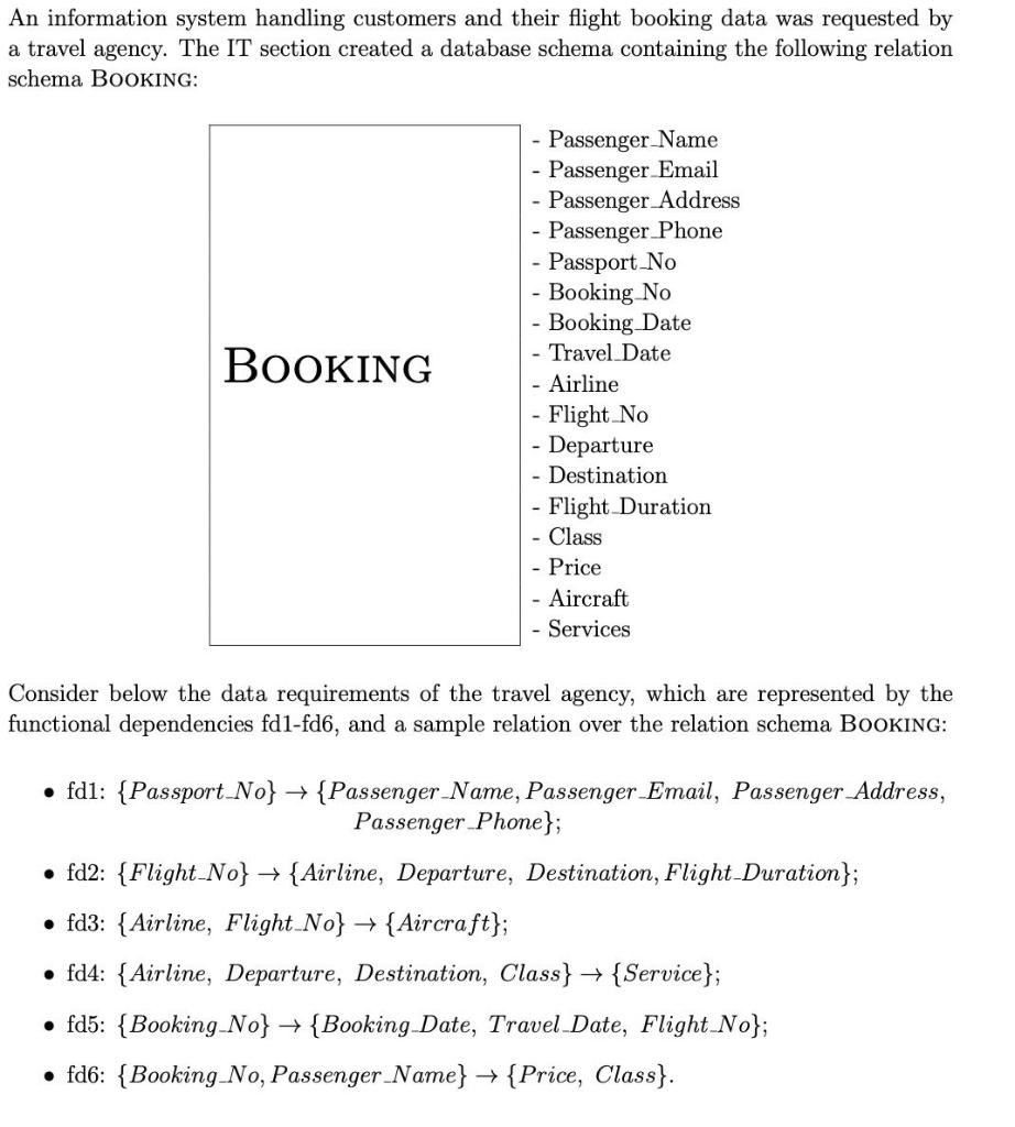 Solved An information system handling customers and their | Chegg.com